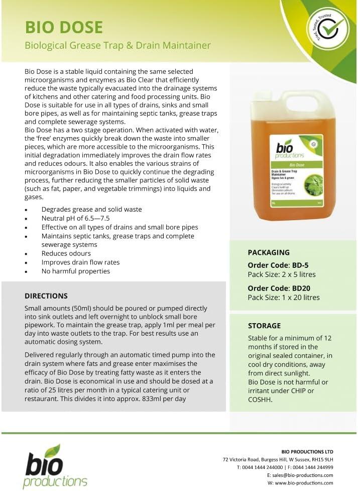 Drain & Grease Trap Maintainer Bacteria Enzymes 5 Ltr - Bio Productions ...