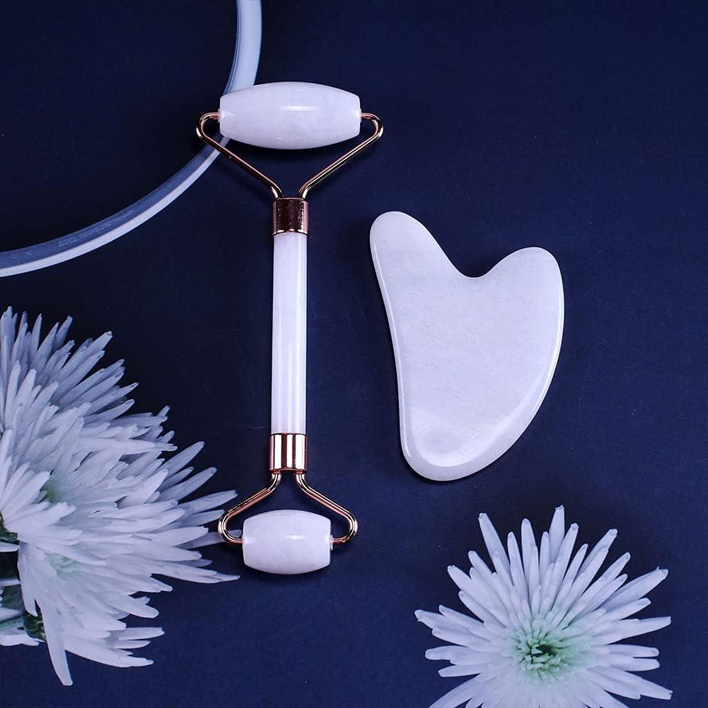 White Roller Gua Sha Face Roller - Skin Care Tool for Eye Massage ...