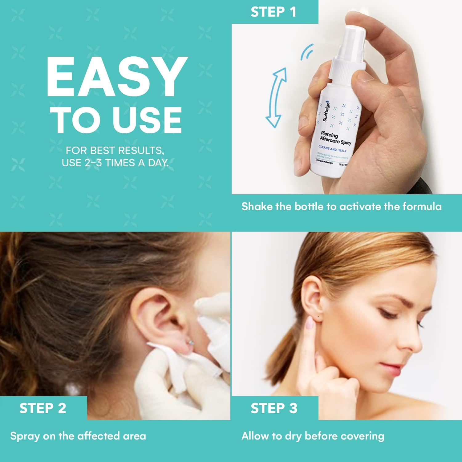 Piercing Aftercare Spray | Swiftalyn Advance Solution to Clean, Heal ...