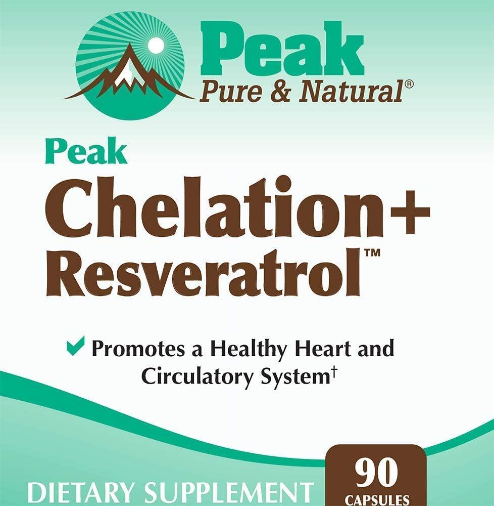 Peak Pure & Natural Chelation+ Resveratrol Supplement | 90 Capsules ...