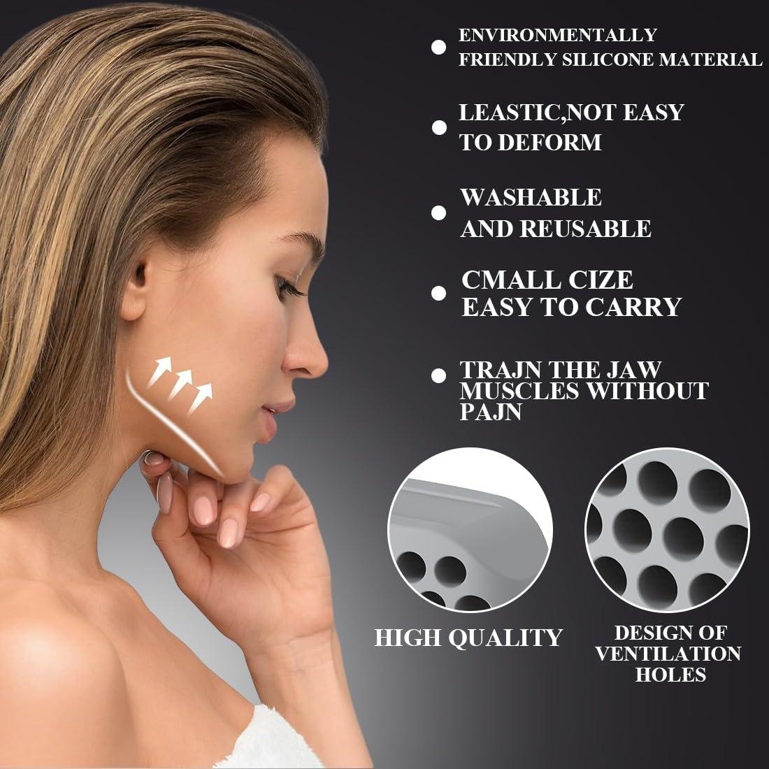 Akjaxqu 6-Piece Jawline Trainer | Silicone Jaw & Facial Muscle Trainer ...