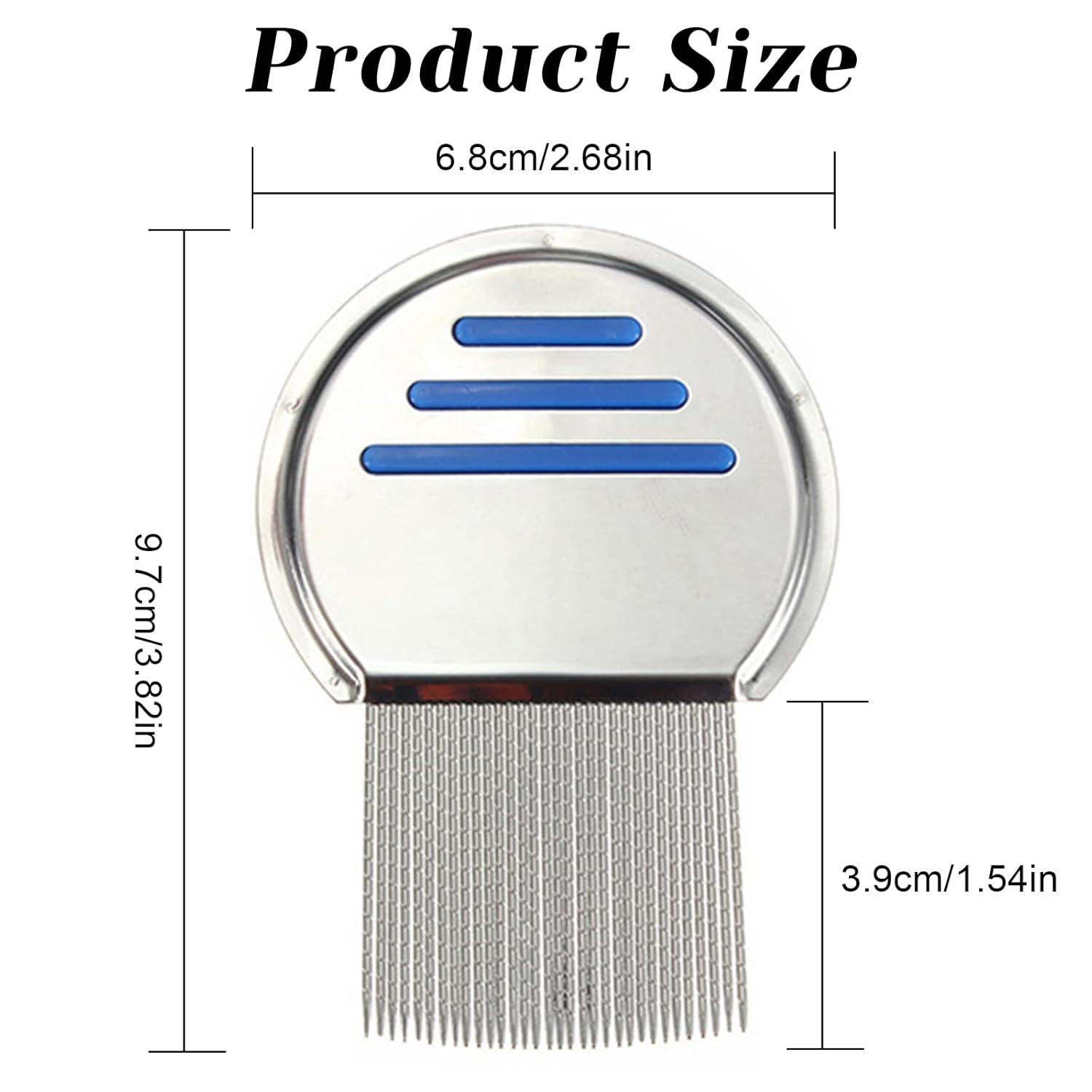 2-Pack Stainless Steel Extra Fine Lice Comb - Effective Lice & Dandruff ...