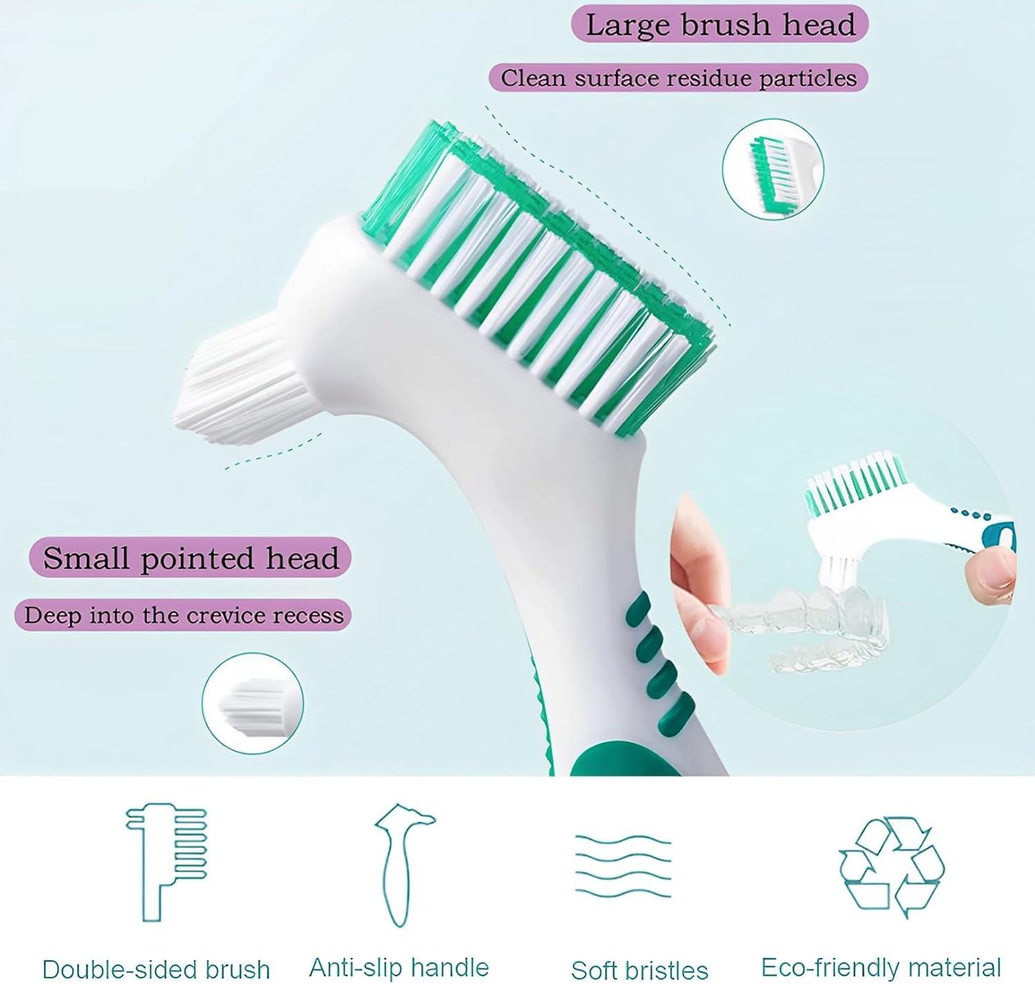 4Pcs Denture Brush Retainer Brush Denture Toothbrush Portable Denture ...