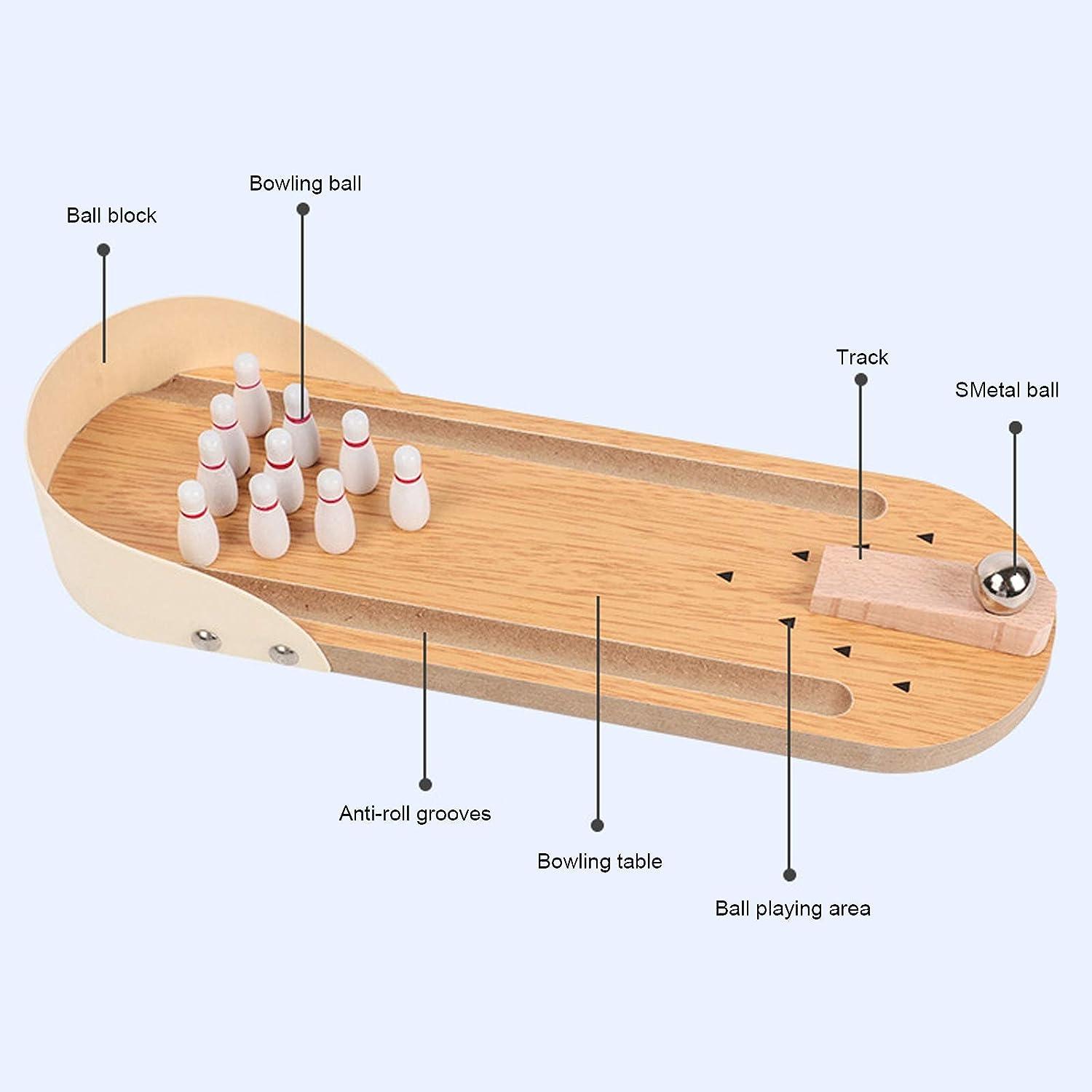 Mini Desktop Bowling Toy Set with 10 Bowling Balls - Stress Relief and ...