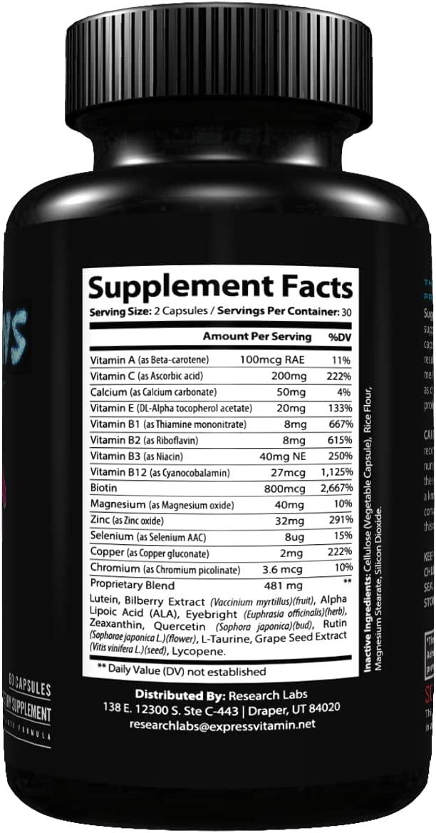 Research Labs Eye Vitamins with Enhanced Absorption | AREDS 2 Plus ...