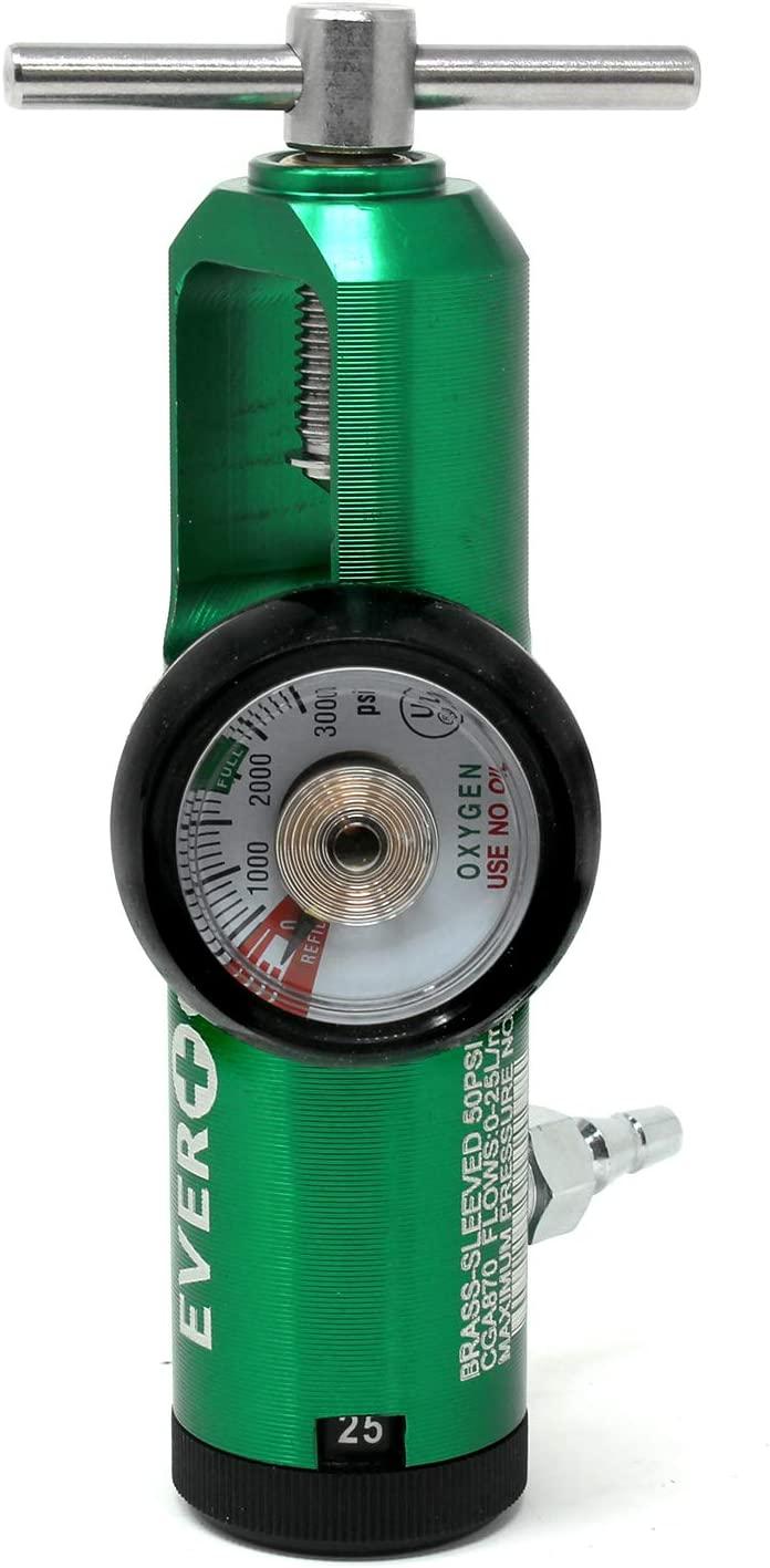 EverOne Mini Oxygen Regulator 0-25 LPM with Key | 870 CGA Connection ...