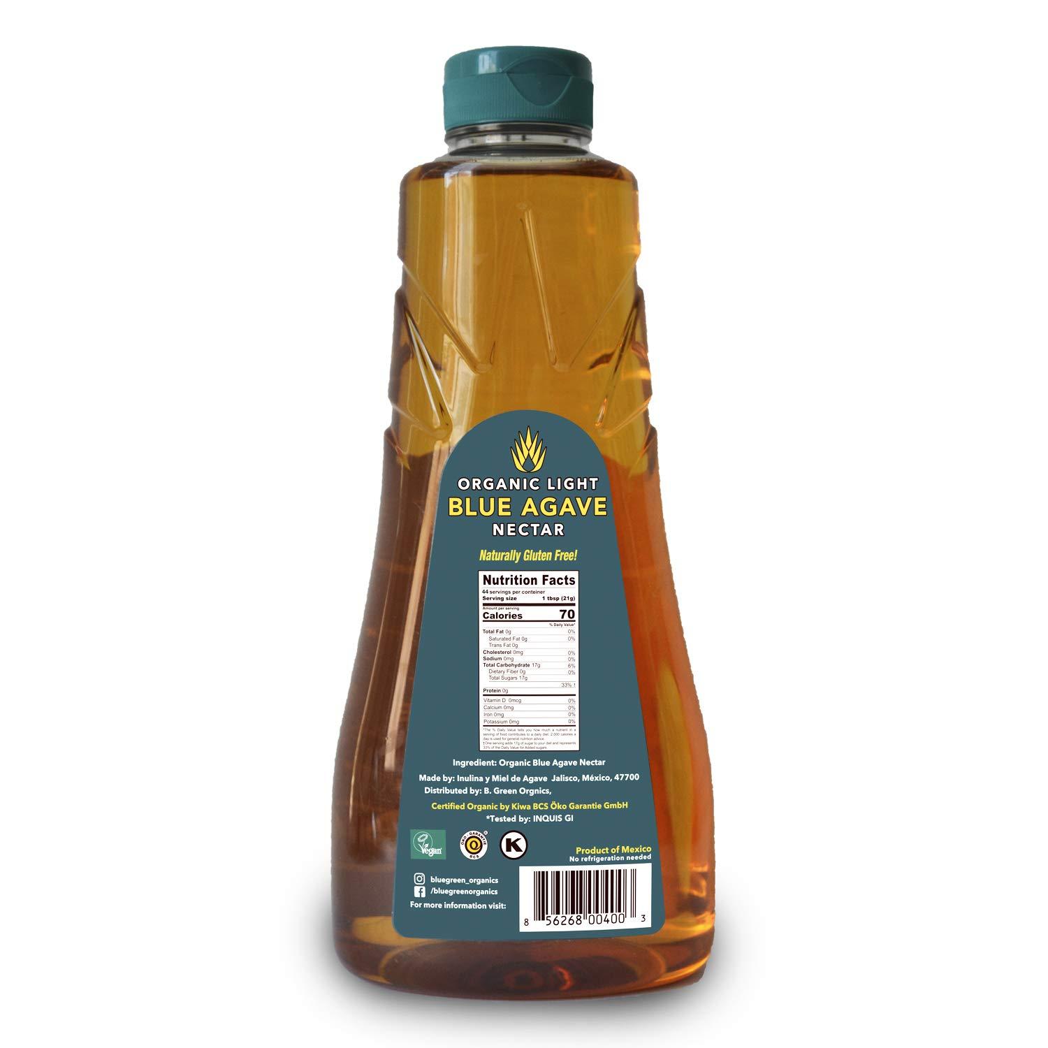 Organic Blue Green Agave Nectar 32oz - Light Blue | Pure Sweetener ...