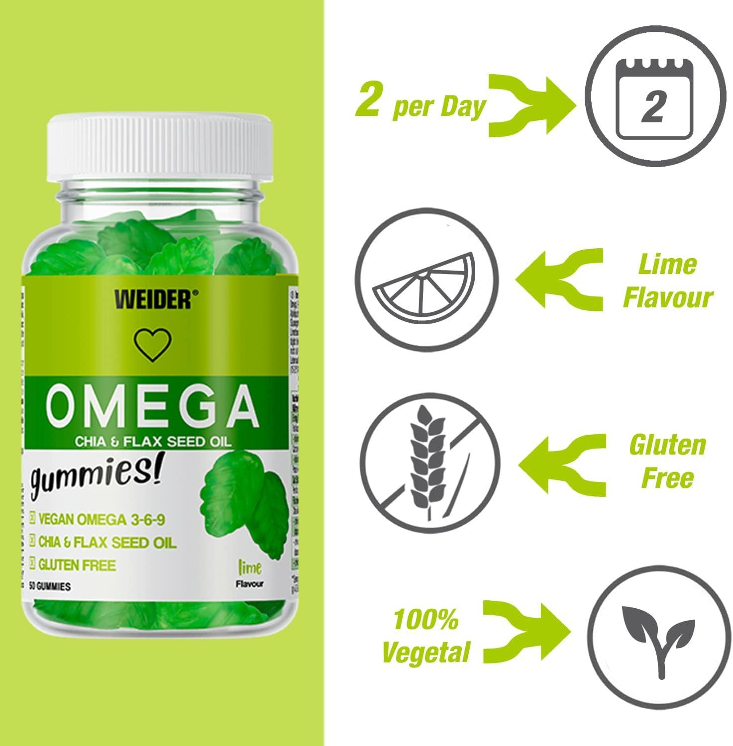 Weider Omega Gummies - Vegan Omega 3-6-9 for Heart Health & Anti ...