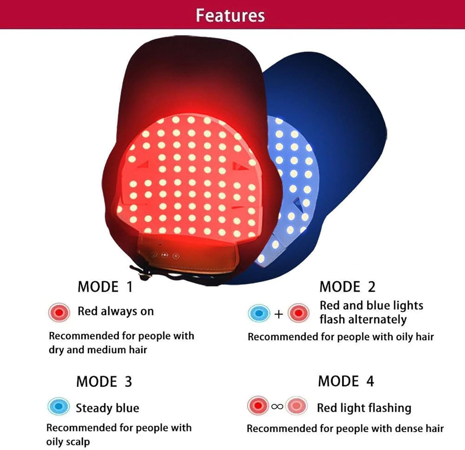 oiakus Red Light Therapy Cap Portable Hair Growth Cap Red Light Therapy ...