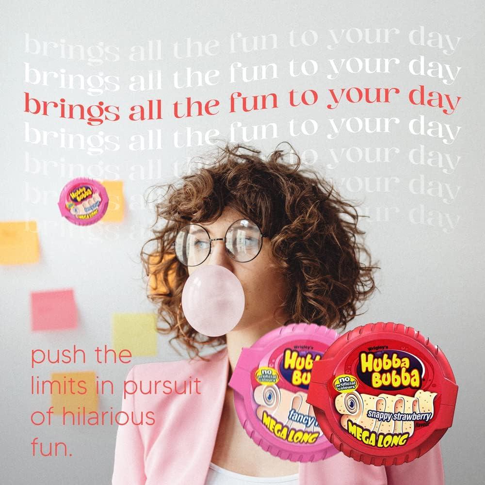 Hubba Bubba 2 x Snappy Strawberry & 2 x Fancy Fruits Mega Long Bubble ...