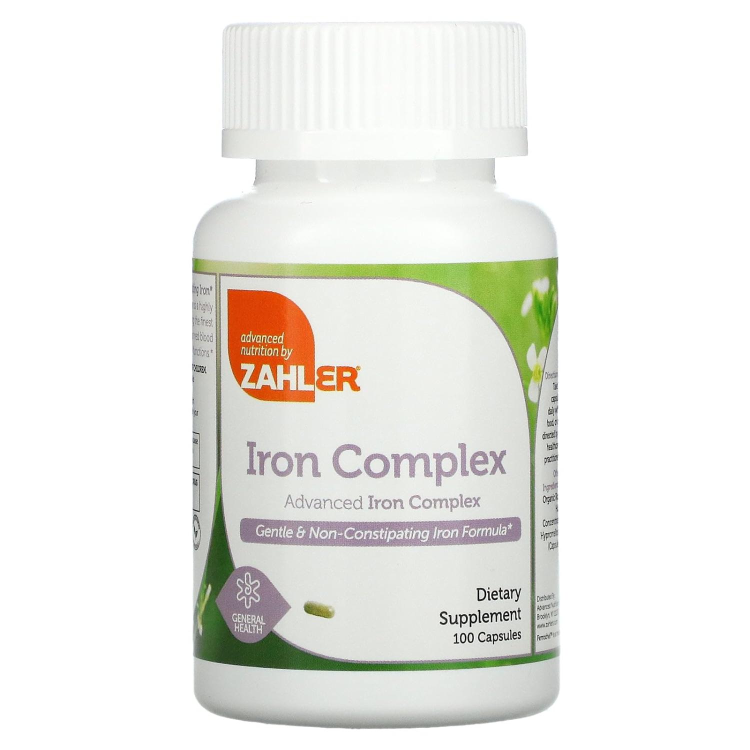 Zahler Iron Complex - Gentle Non-Constipating Iron Formula - 100 ...