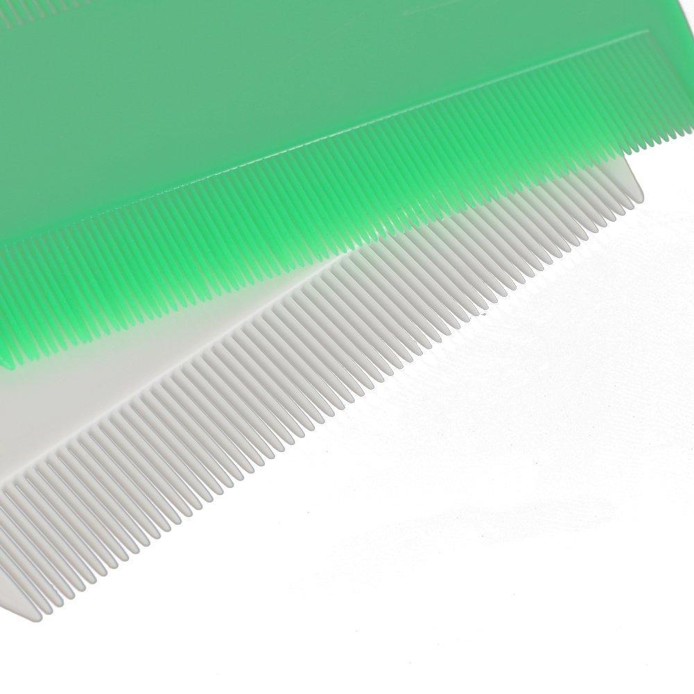 Double Sided Nit Fine Tooth Head Lice Comb 2 Pcs - Plastic Hair Care ...