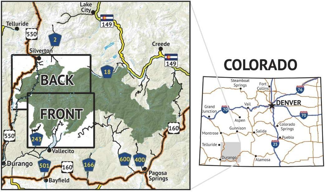 Outdoor Trail Maps Weminuche Wilderness WEST - Colorado Topographic ...