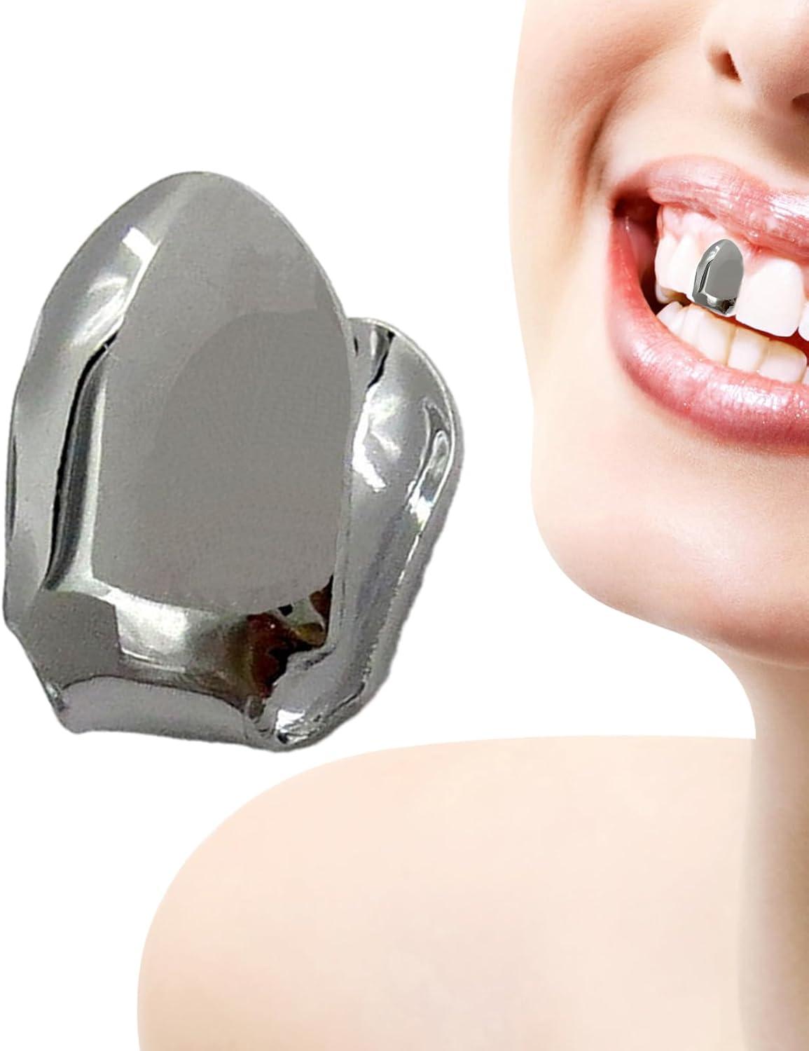 silver front tooth cap