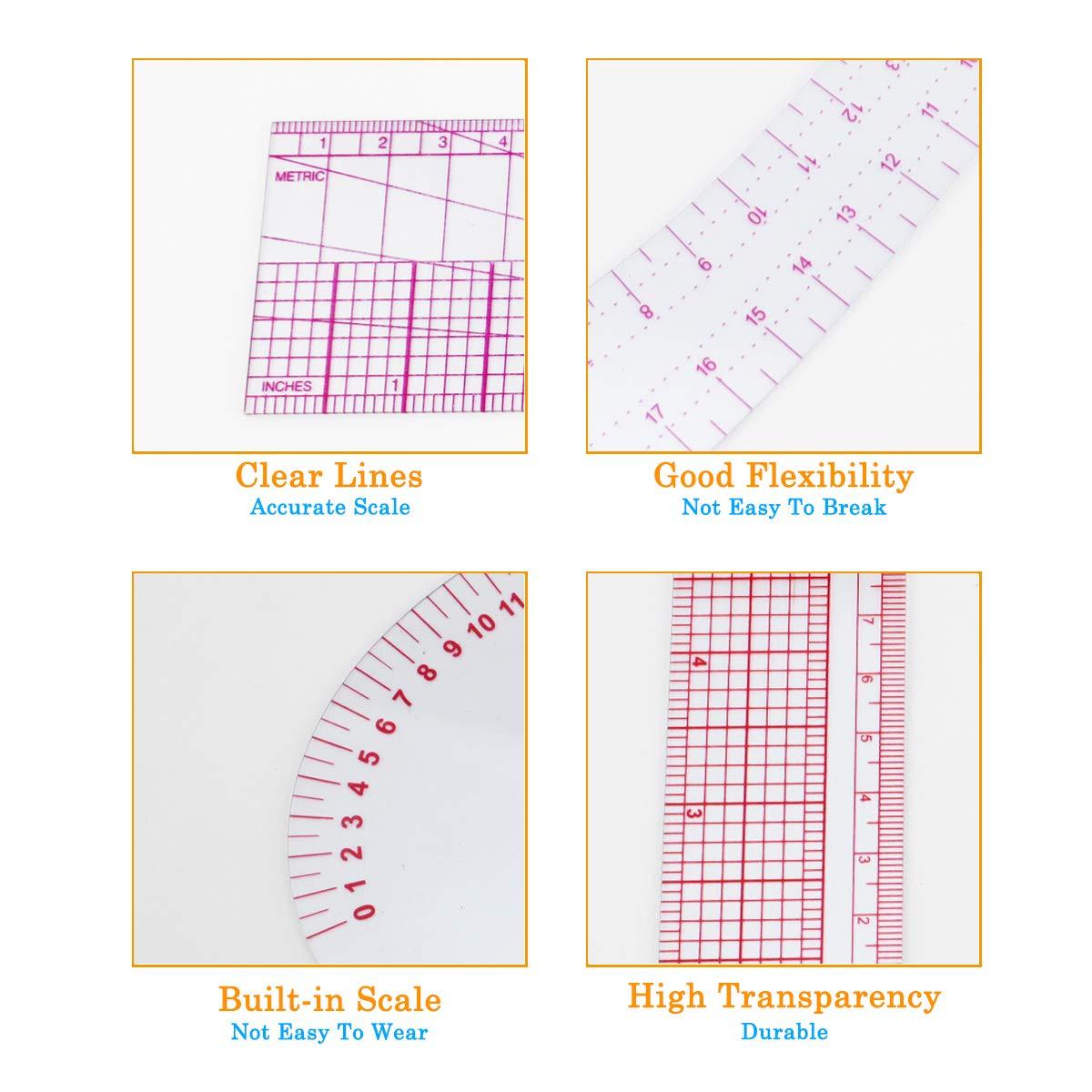 French Metric Ruler 9 Styles Sew Curve Metric Shaped Ruler Measure ...