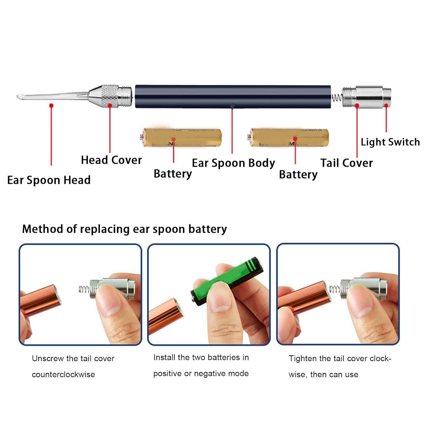 LED Light Ear Pick & Ear Wax Removal Kit - Gentle & Safe for Home Use ...
