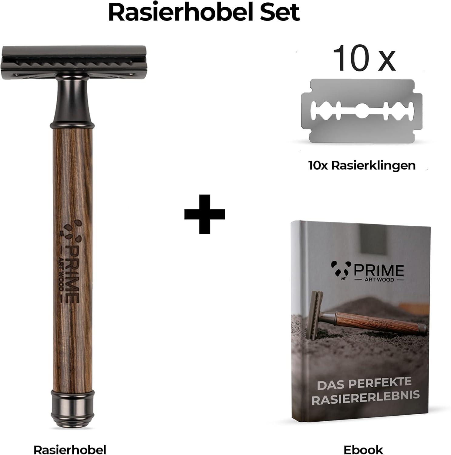 Prime Art Wood Razor - Sustainable Zebraholz Razor with 10 Blades | Gun ...
