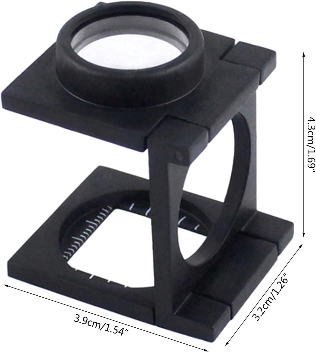 Magnifying Glass 10X Mini Three-Folding Magnifier Metal Magnifier ...