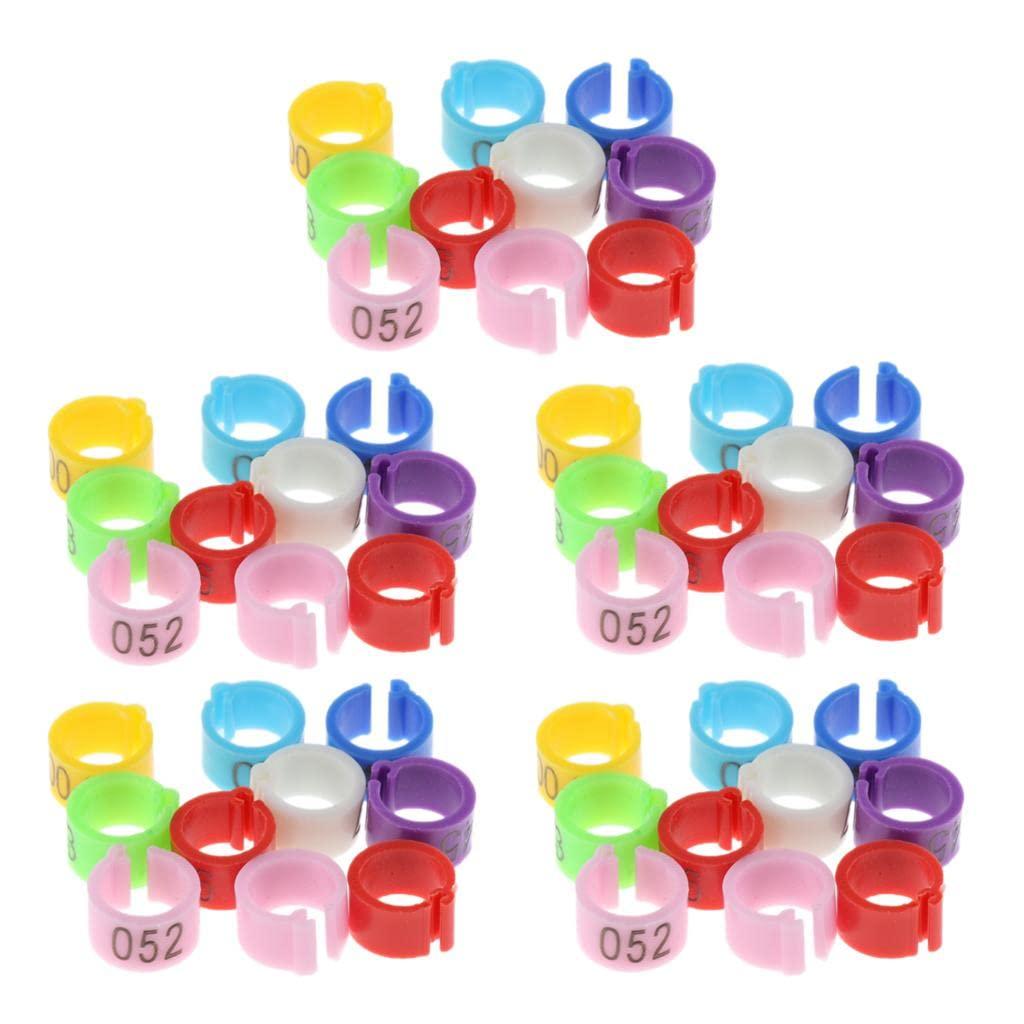 Perfk 50 Multi-Colored Aluminum Pigeon & Chicken Leg Rings ...