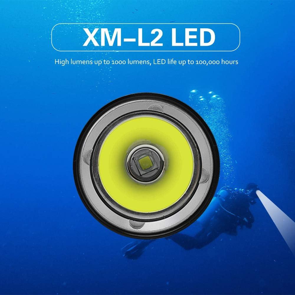 JUN CHI 20000 Lumens LED Scuba Diving Headlamp - Waterproof Underwater ...