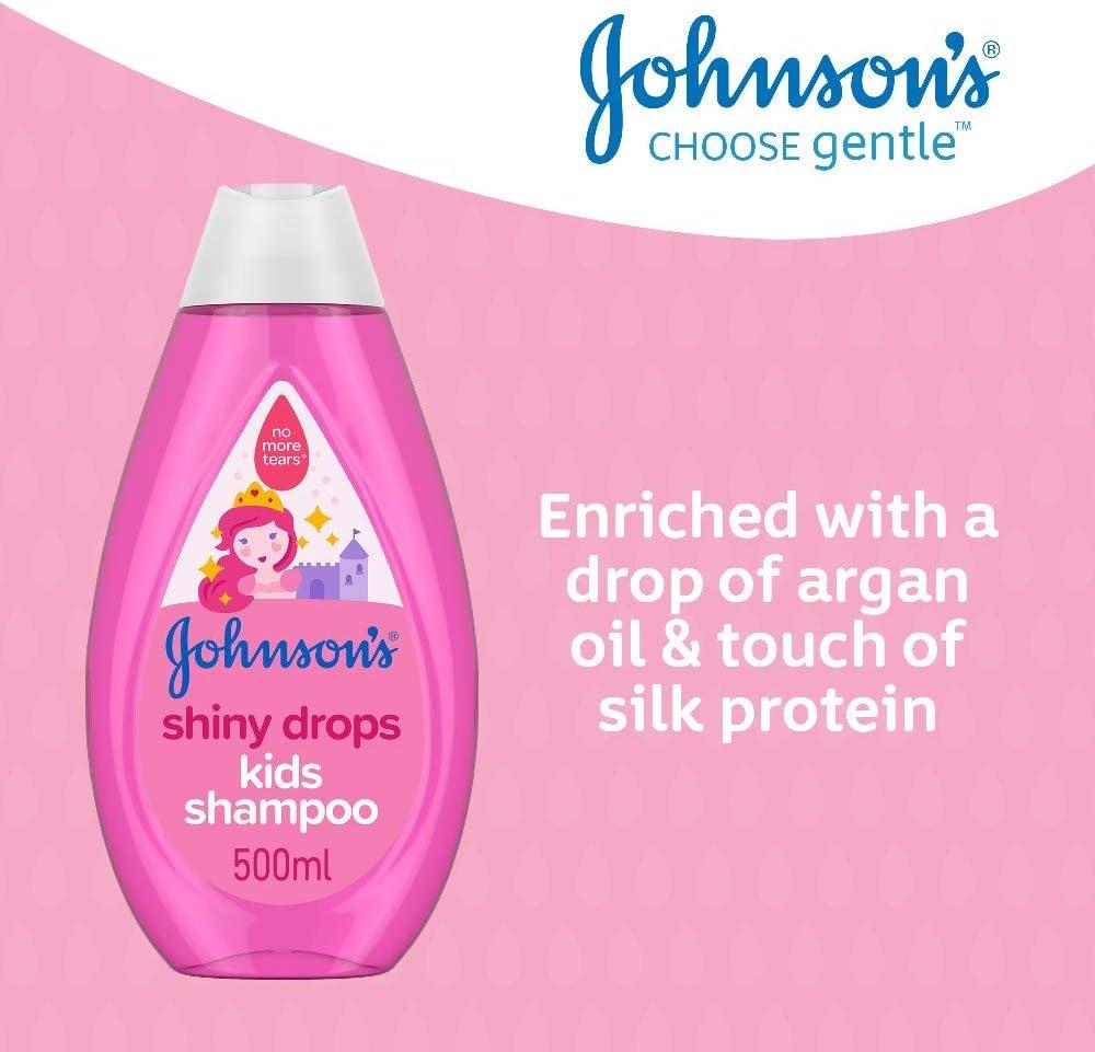 Johnson's Shiny Drops Kids Shampoo 500ml - Gentle & Nourishing Shampoo ...