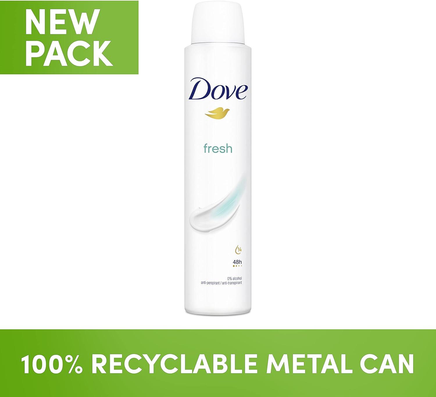 Dove Fresh Anti-perspirant Deodorant Spray pack of 6 with moisturising ...