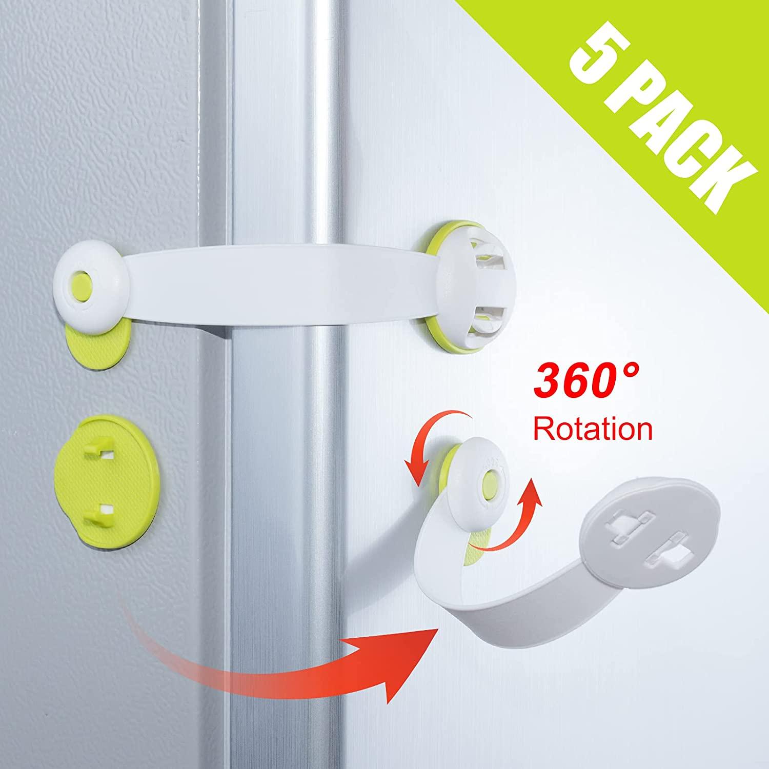 5 Pack Refrigerator Door Lock - Child Safety Cabinet Locks for Cabinets ...