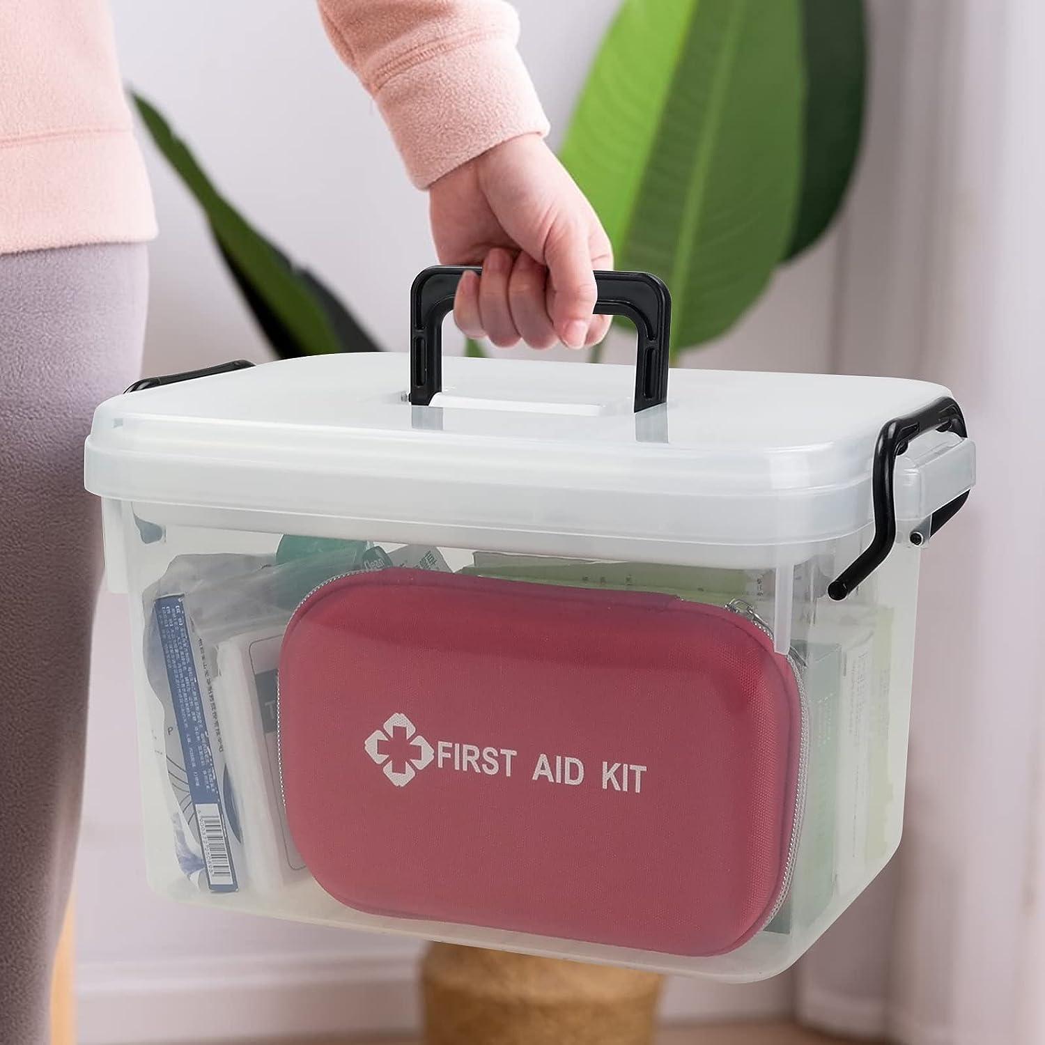 Sandmovie 2-Layer Plastic Storage Bin Family First Aid Box - 1 Pack ...