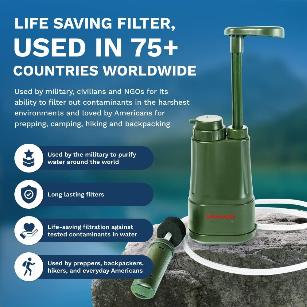 Survivor Filter Pro Water Purification System - 99.999% Virus Bacteria ...