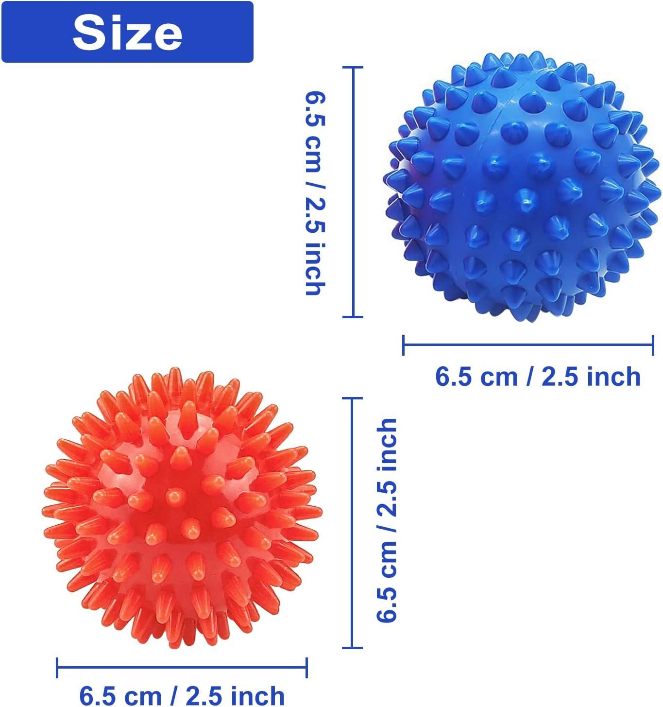 Spiked Massage Ball Set - 2 Hedgehog Myofascial Knobs for Muscle ...