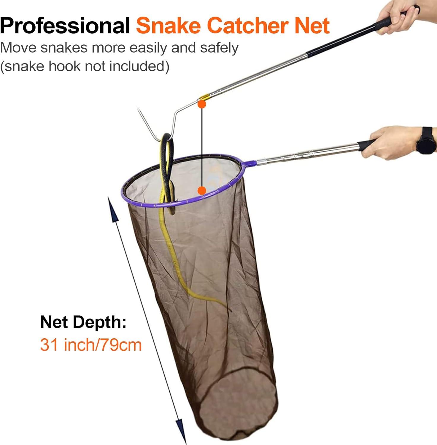 Snake Catcher Net Telescopic Pole for Reptile Grabber Rattle Snake ...
