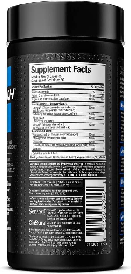 Muscletech Muscle Builder PM - Nighttime Recovery Formula (90 Capsules ...