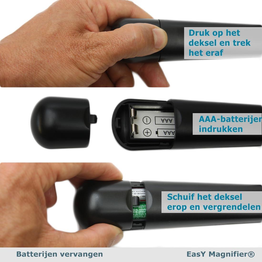 EasY Magnifier Large Magnifying Glass 2X with LED Light Light Up Hand ...
