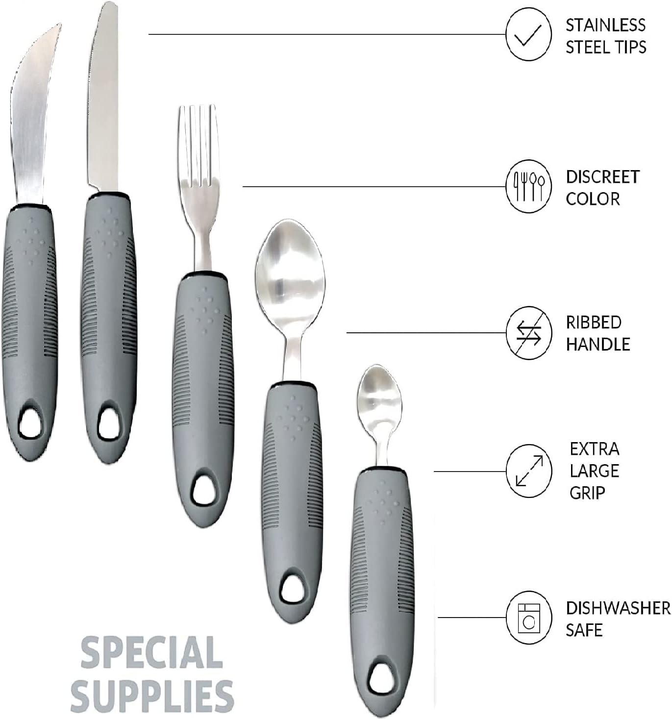 Easy Grip Extra Wide Handles Cutlery Set for Elderly and Disabled ...