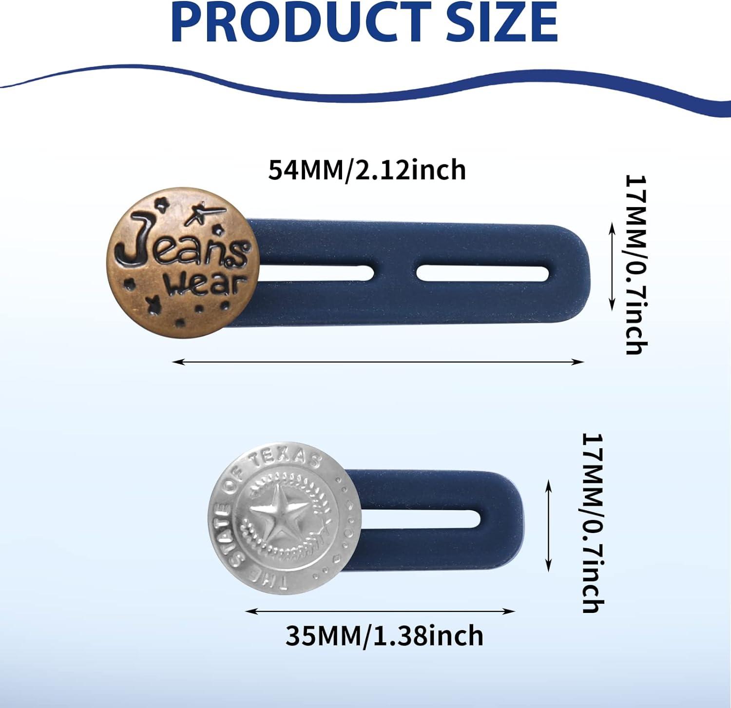 Abeillo 10 Pack Pants Expander Buttons - No Sew Metal Waist Extenders ...