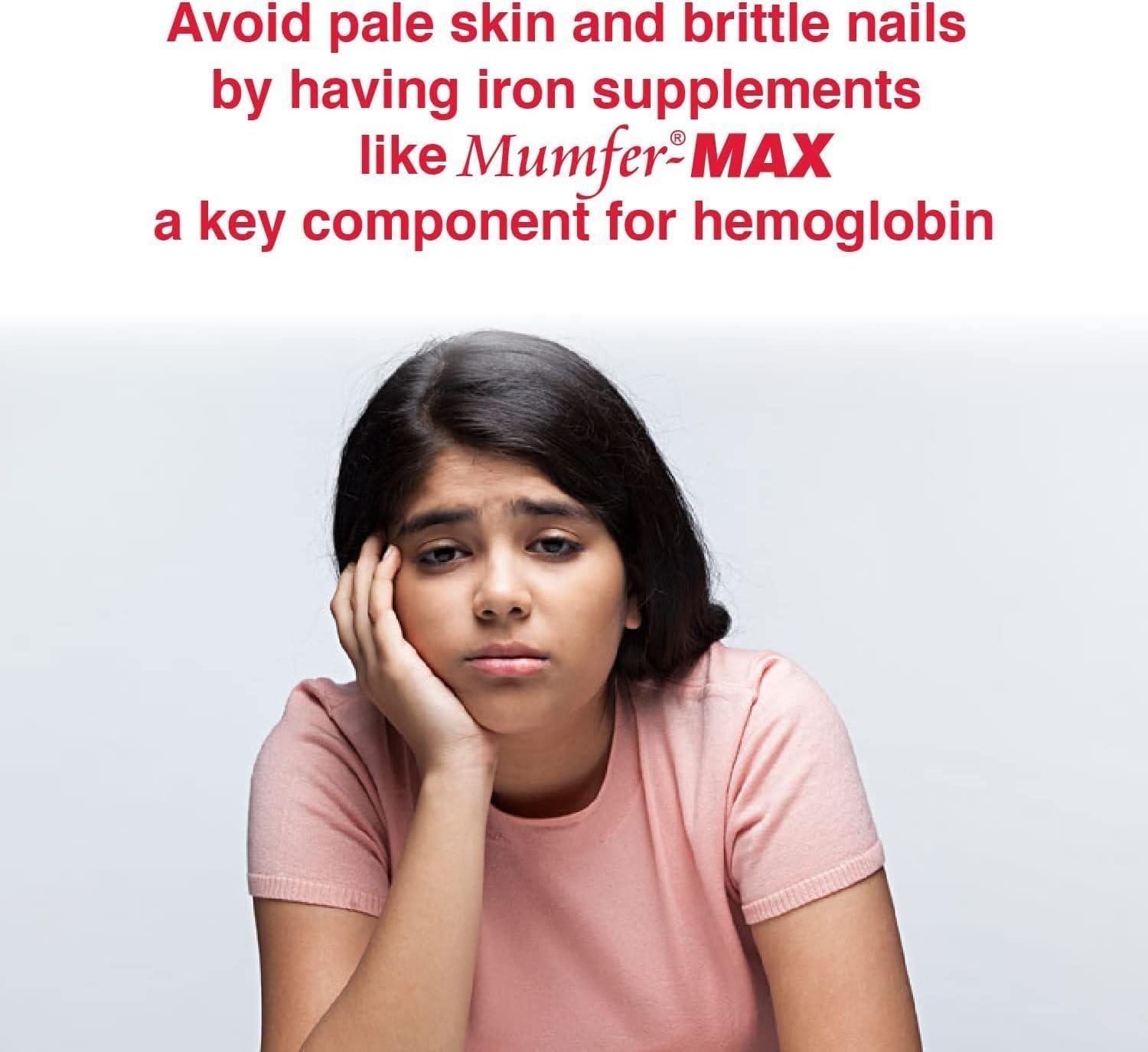 Mumfer-MAX Iron Folic Acid Supplement | 150 Tablets | Vitamin C ...