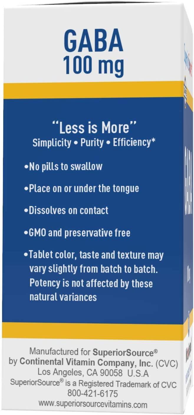 Superior Source GABA 100 mg - MicroLingual Instant Dissolve Tablets ...