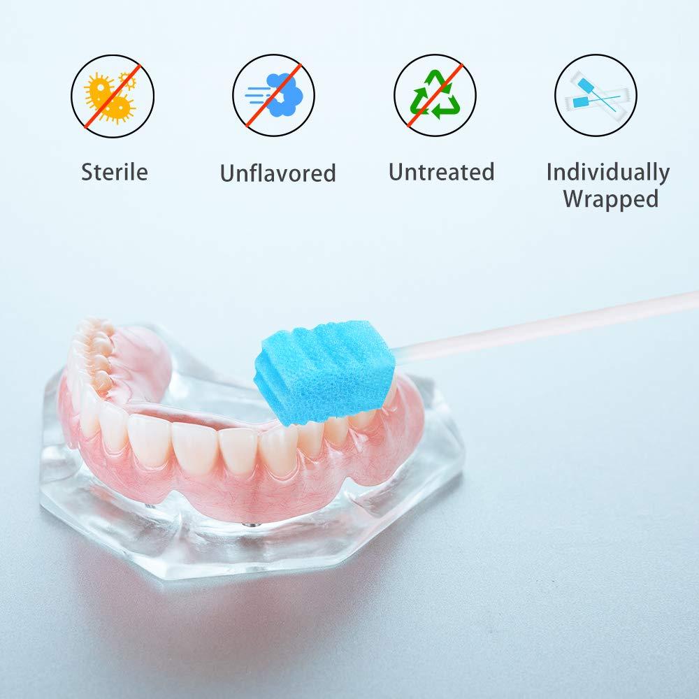 100 Pack Disposable Oral Swabs Sponge - Unflavored & Sterile Dental ...