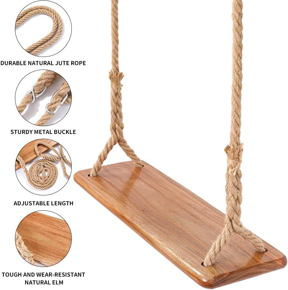 Elm Wood Tree Swing Seat for Children and Adults - Indoor & Outdoor ...