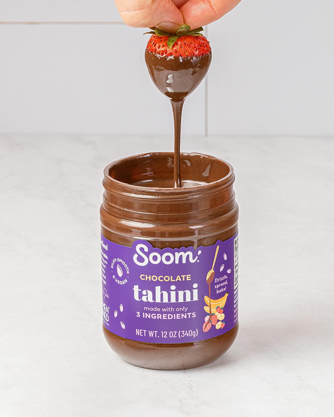 Soom Foods Sweet Tahini Paste Sampler: Chocolate (12oz) & Vanilla Bean ...