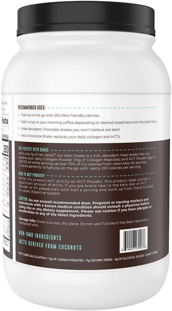 Keto Meal Replacement Shakes, Chocolate, 2lbs, Low Carb Keto Protein ...
