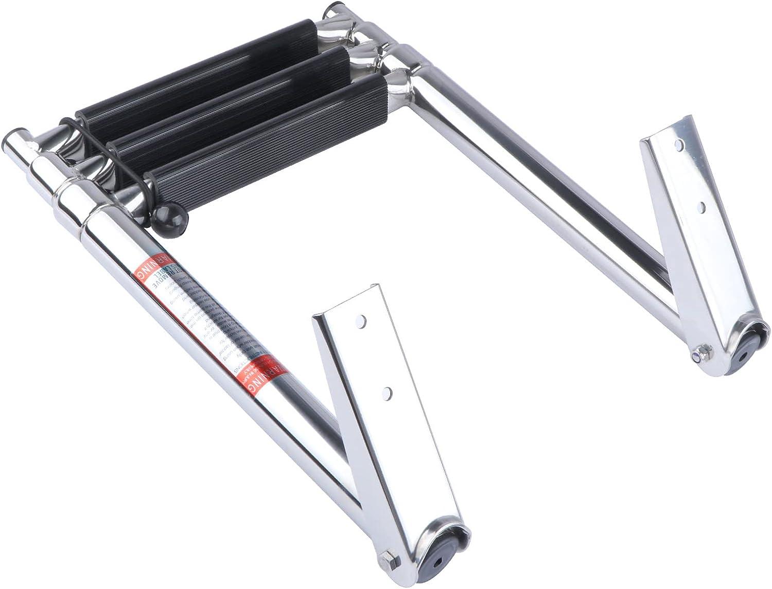 Hoffen 3 Step Telescopic Marine Boat Drop Ladder Swim Step - Stainless ...
