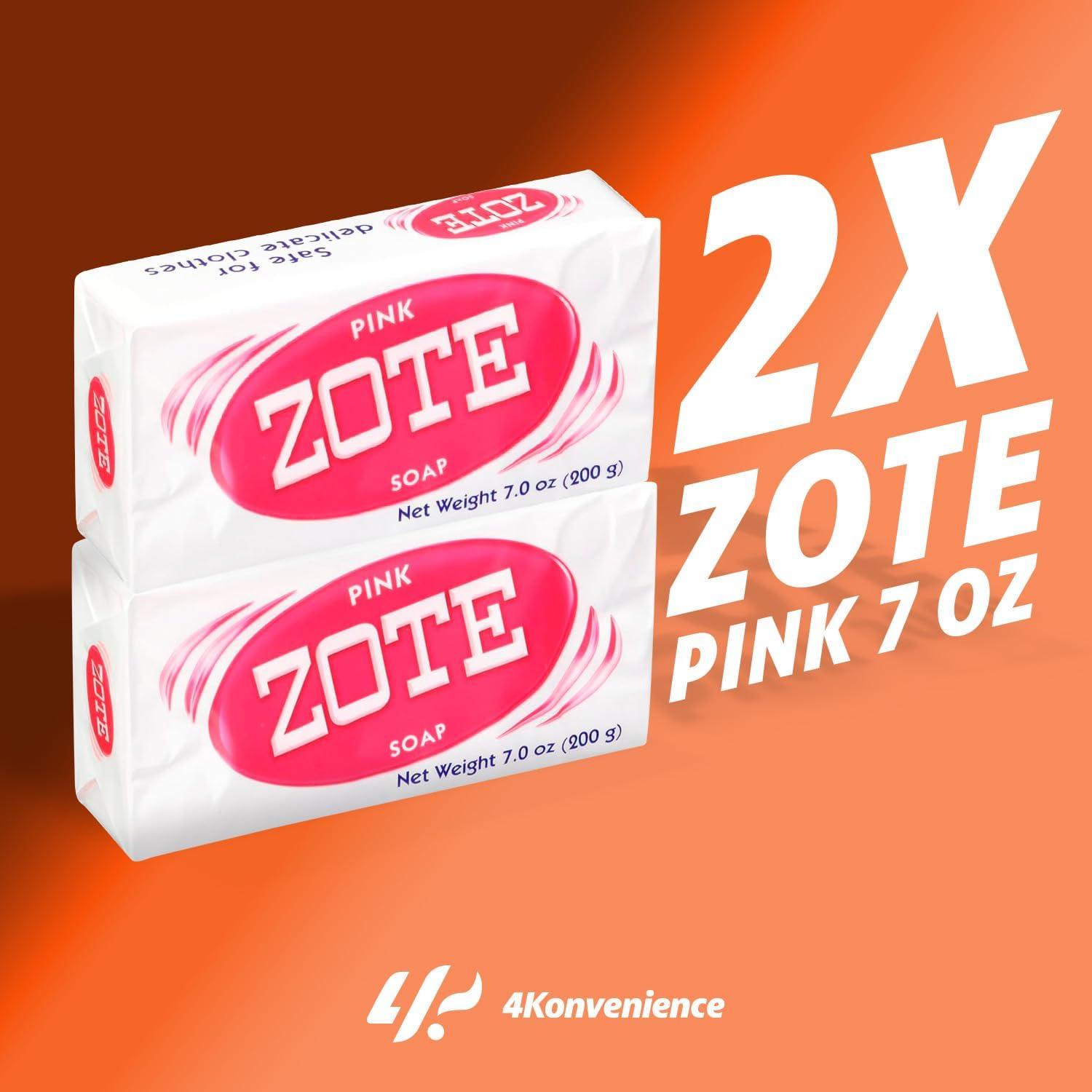 Zote Laundry Soap Pink Bar - Stain Remover Detergent (2 Pack 400g ...