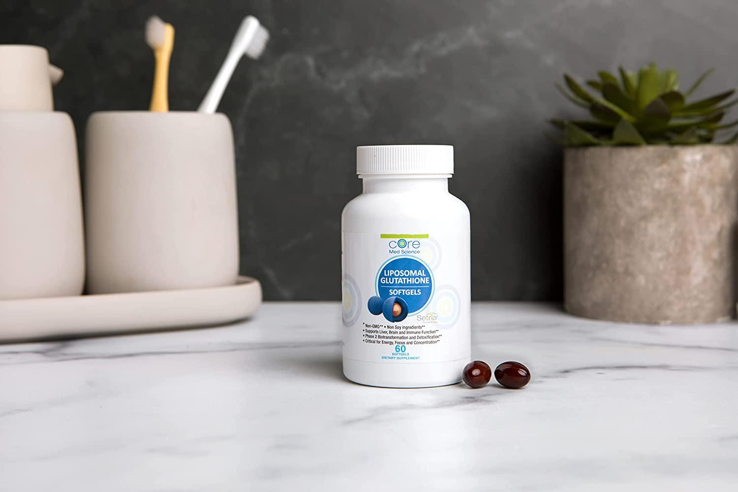 Liposomal Glutathione 500mg Softgels by Core Med Science | Setria Antioxidant Supplement | Made ...