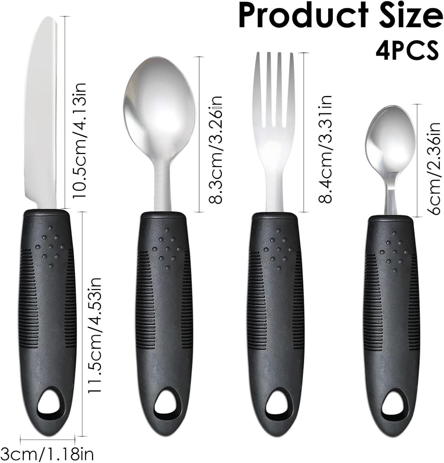 Black Easy Grip Cutlery Set - Disability Aid for Arthritis & Parkinson ...