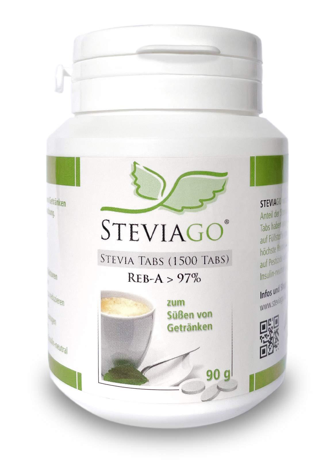 Buy STEVIAGO Stevia Tabs (Reb-A 97%) - Resealable 1500 Tab Refill Pack ...