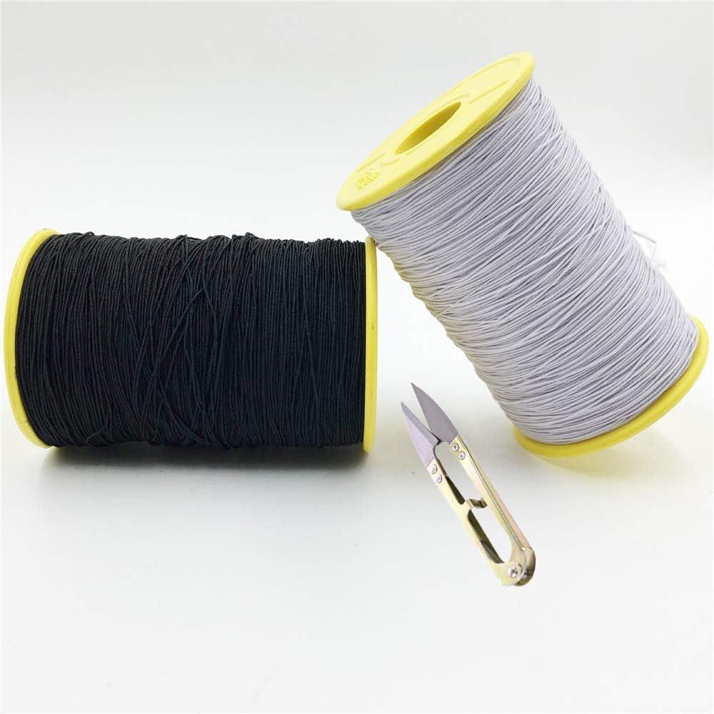 2PCS 0.5mm Elastic Thread Sewing Cord Set - 547 Yards - Black and White ...