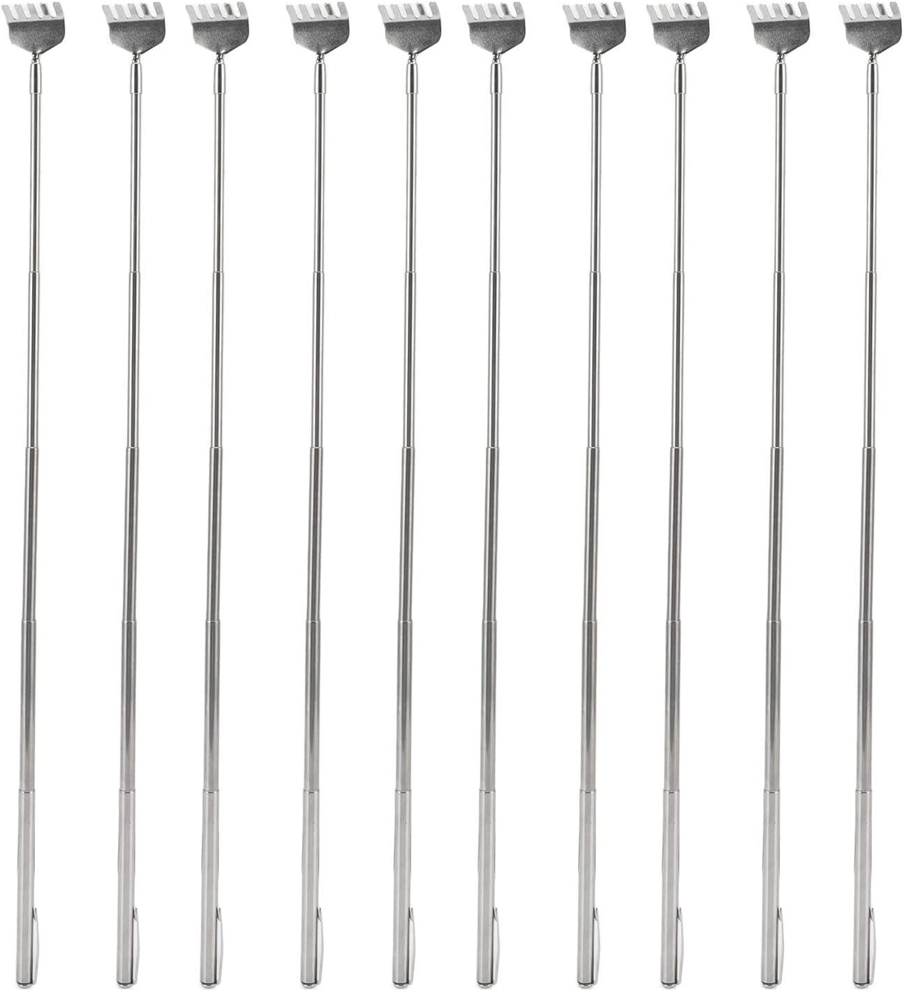 10-Piece Stainless Steel Telescopic Back Scratcher Set - Durable Metal ...