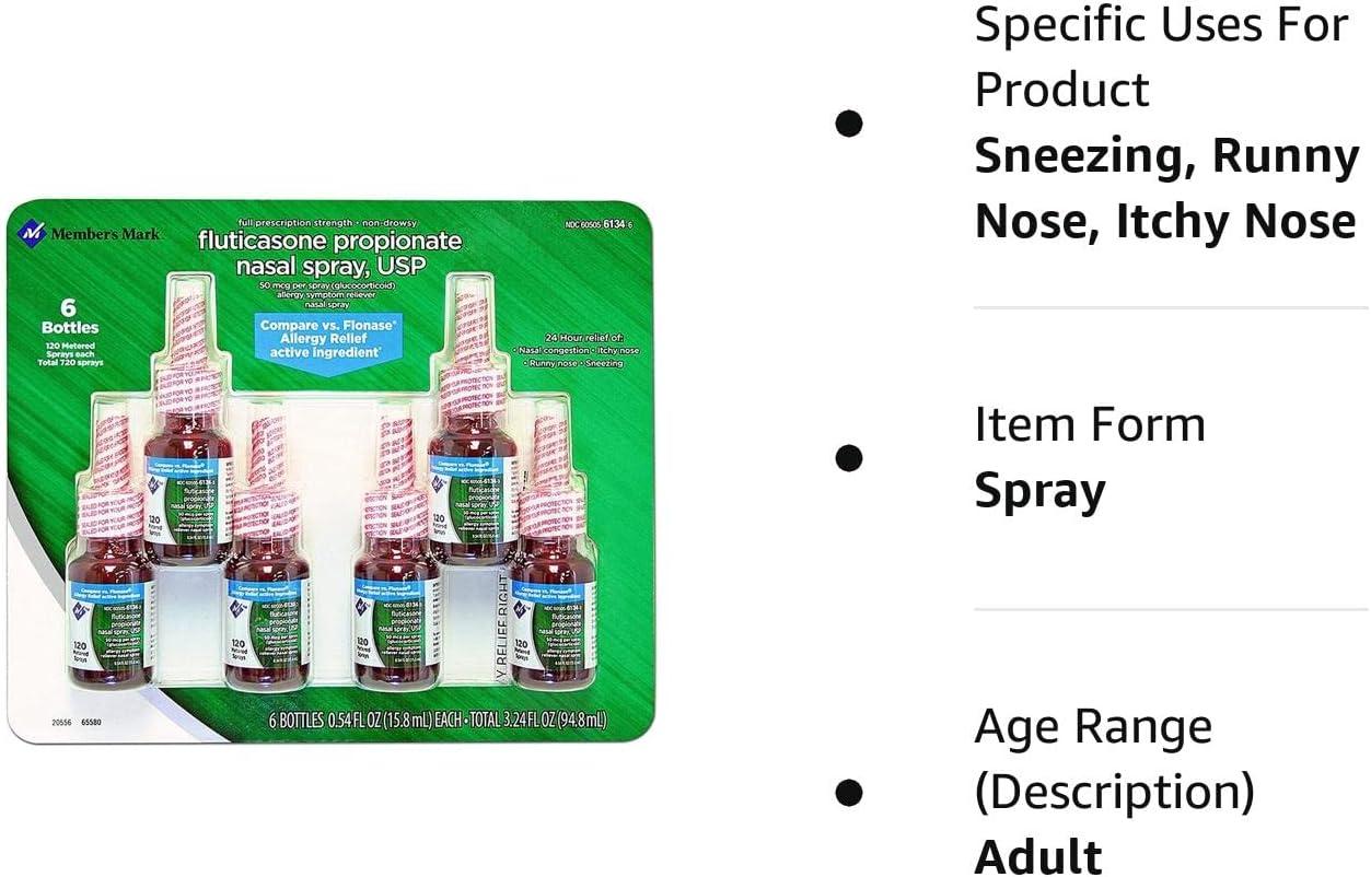 Members Mark Fluticasone Propionate Nasal Spray 6-Pack - 0.54 fl. oz ...