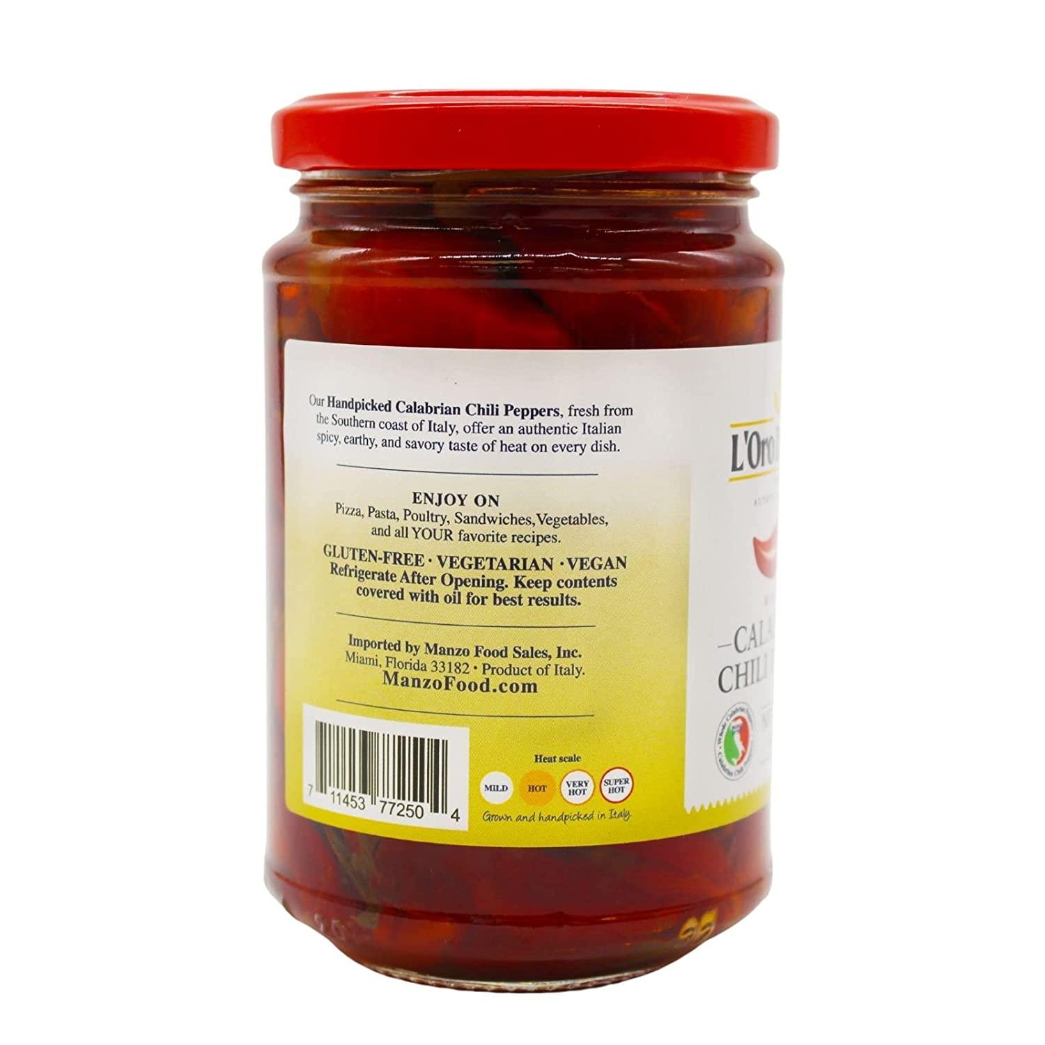 Calabrian Chili Peppers 9.8 oz - Grown and Packed in Calabria Italy ...